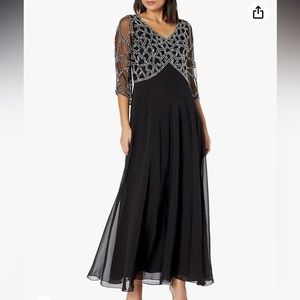 J Kara | Dresses | Nwt Jkara Womans 34 Sleeve Geo Beaded Gown | Poshmark